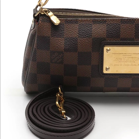 Louis Vuitton | Bags | Louis Vuitton Eva Damier Ebene Chain Handbag ...